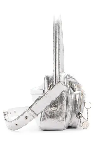 Acne Studios Camero Party Metallic Leather Shoulder Bag - Silver