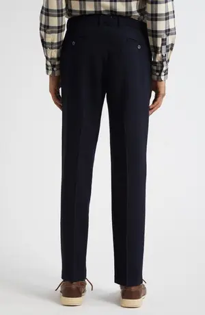 Sunspel Textured Stretch Wool Trousers - Navy