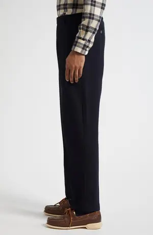Sunspel Textured Stretch Wool Trousers - Navy