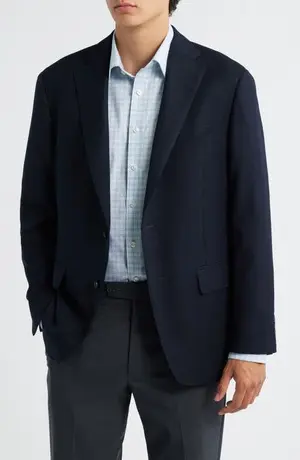 HERITAGE GOLD Water-resistant Stretch Wool Suit Jacket - Navy