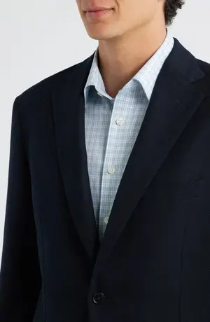 HERITAGE GOLD Water-resistant Stretch Wool Suit Jacket - Navy