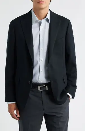 HERITAGE GOLD Water-resistant Stretch Wool Suit Jacket - Black