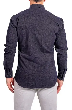 MACEOO Fibonacci Ascension Contemporary Fit Button-up Shirt - Black