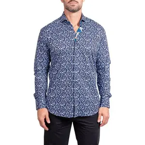 MACEOO Einstein Stretch Ascension Contemporary Fit Button-up Shirt - Blue