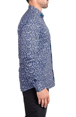 MACEOO Einstein Stretch Ascension Contemporary Fit Button-up Shirt - Blue