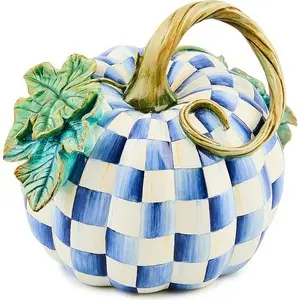 MACKENZIE-CHILDS Check Twisted Stem Pumpkin - Royal