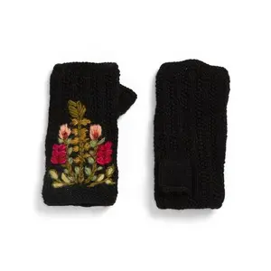 FRENCH KNOT Meadow Handwarmer Fingerless Gloves - Black