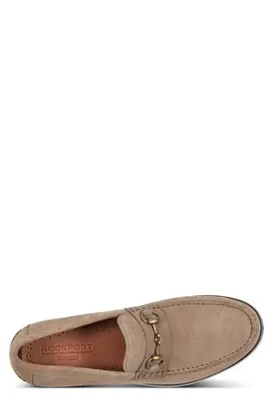 Rockport Classic Leather Loafers With Bit Detail - Taupe