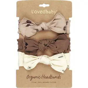 L'OVEDBABY Assorted 3-pack Organic Cotton Bow Headbands - Pine & Peak