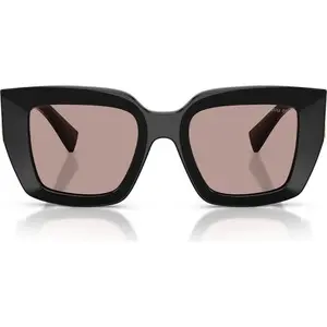 Miu Miu 51mm Gradient Square Sunglasses - Black/light Purple Brown