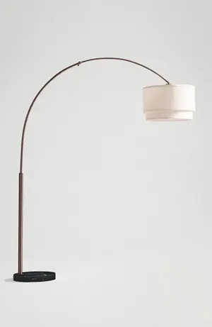 BRIGHTECH Mason 81" Led Arc Floor Lamp With Heavy-weighted Marble Base - Metallic Bronze