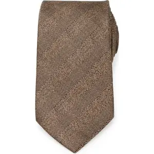 CUFFLINKS, INC. Diagonal Stripe Linen Tie Tan
