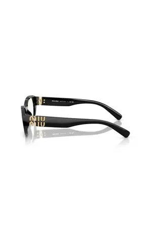 Miu Miu Irregular Acetate Eyeglasses With Gold Tone Logo Detail