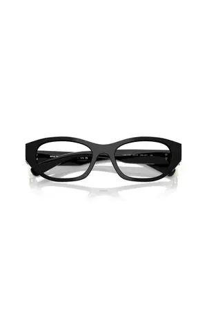 Miu Miu Irregular Acetate Eyeglasses With Gold Tone Logo Detail