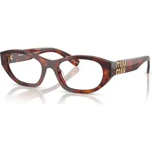 Miu Miu 53mm Irregular Optical Glasses - Tortoise