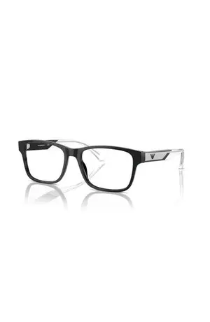 Emporio Armani 53mm Rectangle Optical Glasses - Black