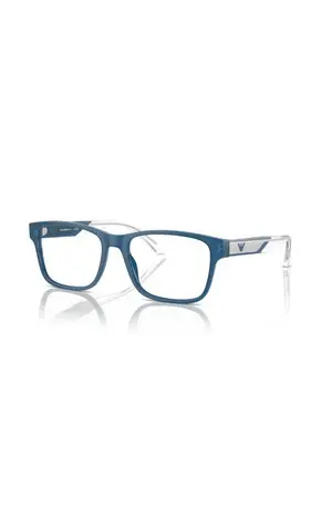 Emporio Armani 53mm Rectangle Optical Glasses - Blue