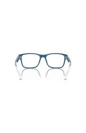 Emporio Armani Rectangle Full Rim Acetate Eyeglasses - Blue