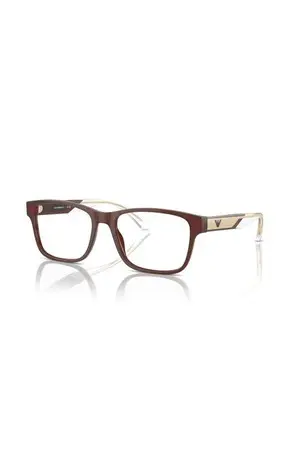 Emporio Armani 53mm Rectangle Optical Glasses Brown