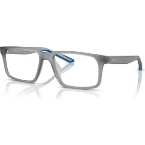 Armani Exchange 55mm Rectangle Full Rim Eyeglasses - Grey