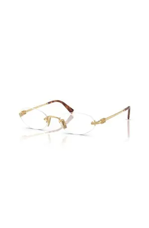 Miu Miu 51mm Oval Optical Glasses - Gold