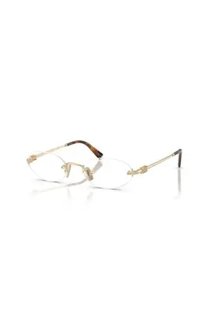 Miu Miu 51mm Oval Optical Glasses - Gold/tortoise