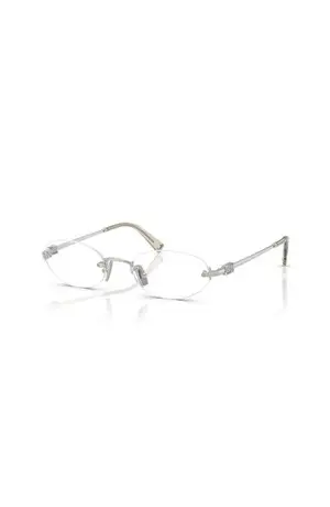 Miu Miu 51mm Oval Optical Glasses - Silver