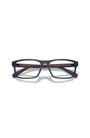 Polo Ralph Lauren 56mm Rectangle Full Rim Eyeglasses - Blue