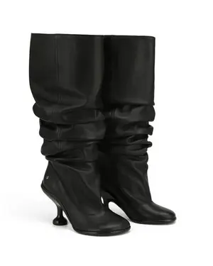 Black nappa leather boots