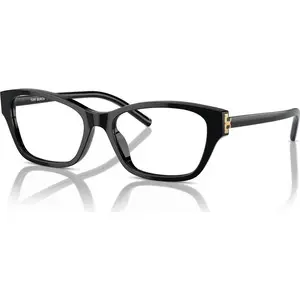 Tory Burch 54mm Rectangle Optical Glasses - Black