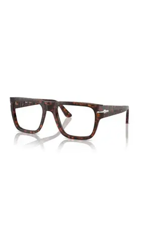 Persol 53mm Square Optical Glasses - Dark Tortoise