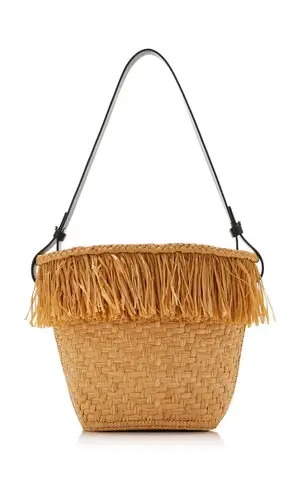 Proenza Schouler Fringed Raffia Bucket Bag - Tan