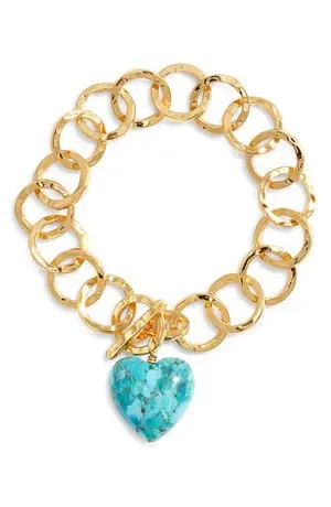 Nest Jewelry Heart Toggle Bracelet - Turquoise