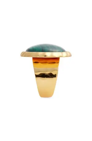 Nest Jewelry Semiprecious Stone Adjustable Ring - Green