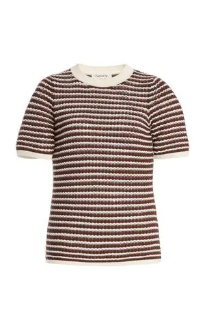 ZANKOV Charlotte Pointelle-knit Wool Top - Multi