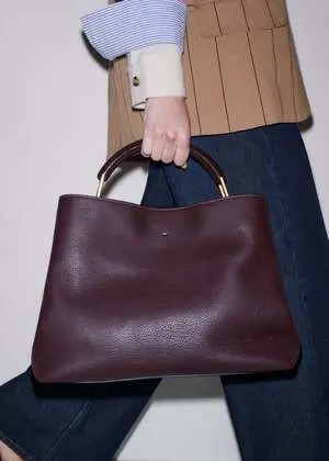 ME+EM Leather Day Bag - Merlot