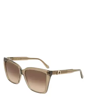 FERRAGAMO Solid Square Sunglasses - Transparent