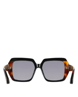 FERRAGAMO Solid Square Sunglasses - Black/tortoise