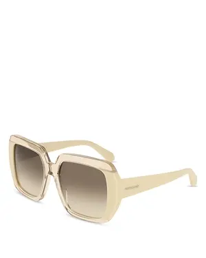 FERRAGAMO Solid Square Sunglasses - Transparent Beige/beige