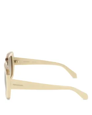 FERRAGAMO Solid Square Sunglasses - Transparent Beige/beige