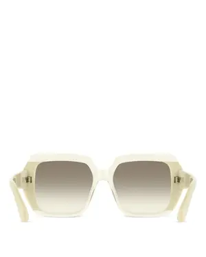 FERRAGAMO Solid Square Sunglasses - Transparent Beige/beige