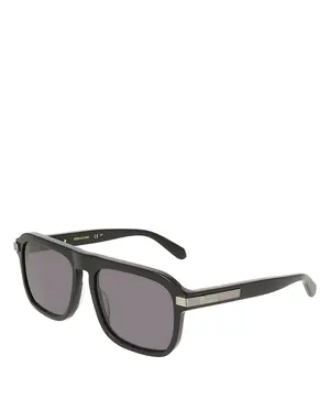 FERRAGAMO Solid Square Sunglasses - Black