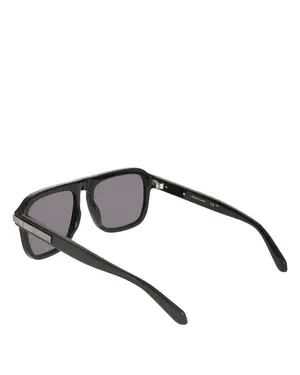 FERRAGAMO Solid Square Sunglasses - Black