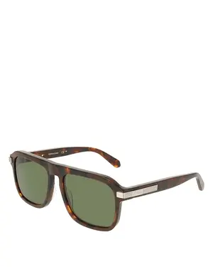 FERRAGAMO Solid Square Sunglasses Tortoise