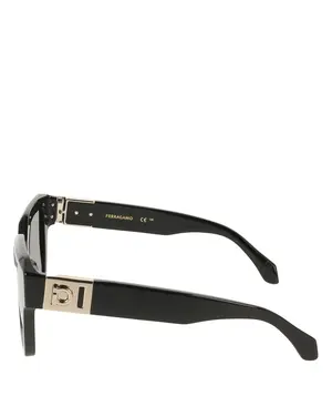 FERRAGAMO Solid Square Sunglasses - Black
