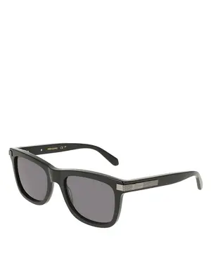 FERRAGAMO Solid Square Sunglasses, 55mm - Black