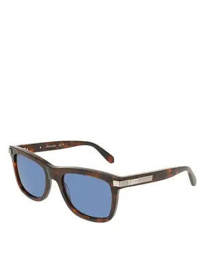 FERRAGAMO Solid Square Sunglasses, 55mm - Tortoise