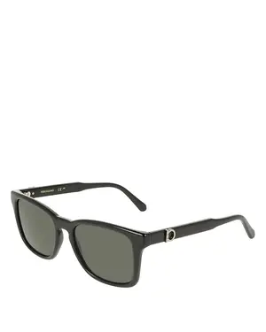 FERRAGAMO Solid Rectangular Sunglasses - Black