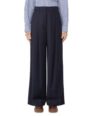 Max Mara Globale Wool Blend Pleated Pants