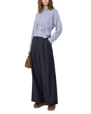 Max Mara Globale Wool Blend Pleated Pants